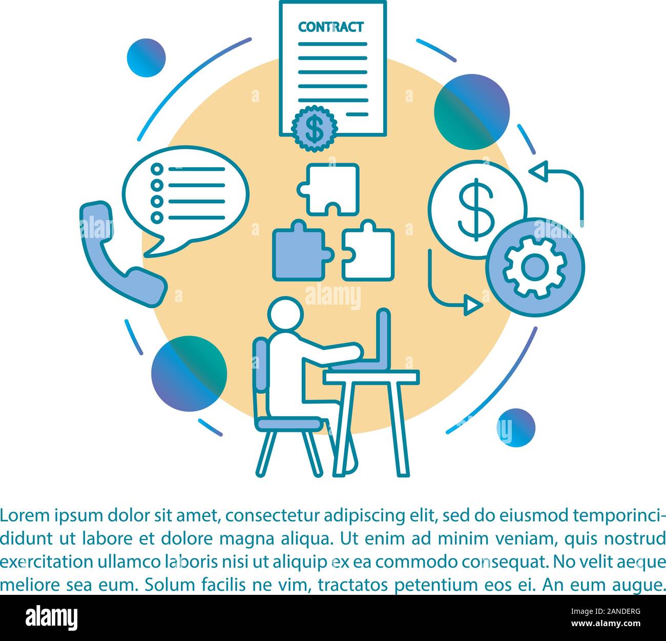 Full-time job article page vector template. Office worker. Work ...