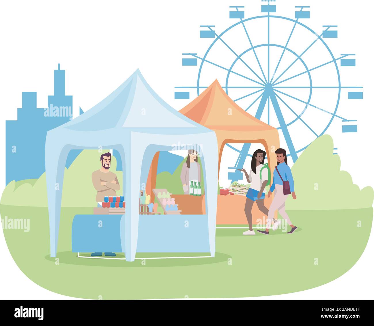 Funfair food stall Stock Vector Images - Alamy