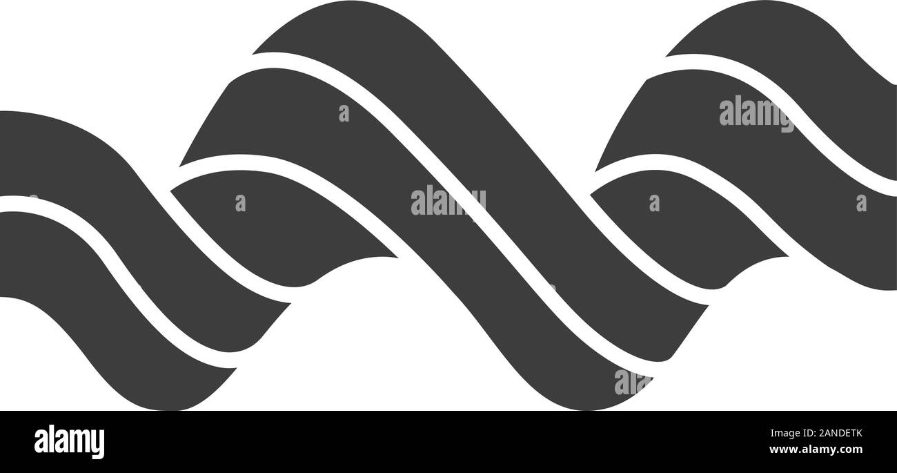 Sound spiral wave glyph icon. Silhouette symbol. Music rhythm, audio ...