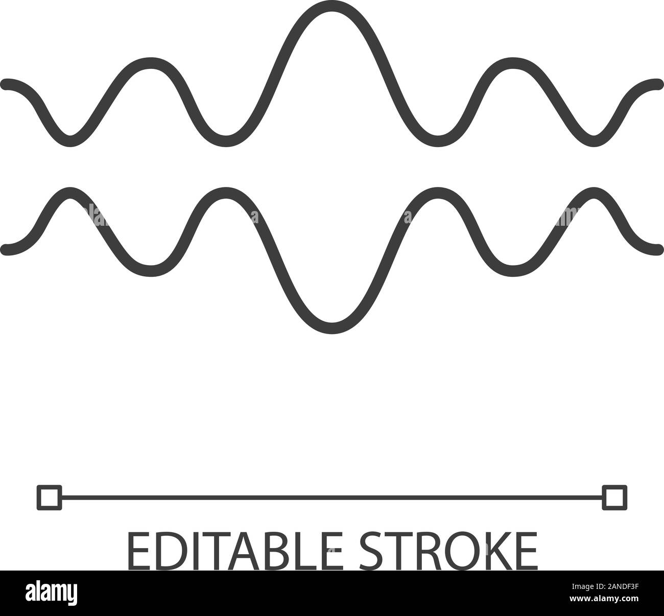 Fluid wave linear icon. Thin line illustration. Flowing lines. Music ...