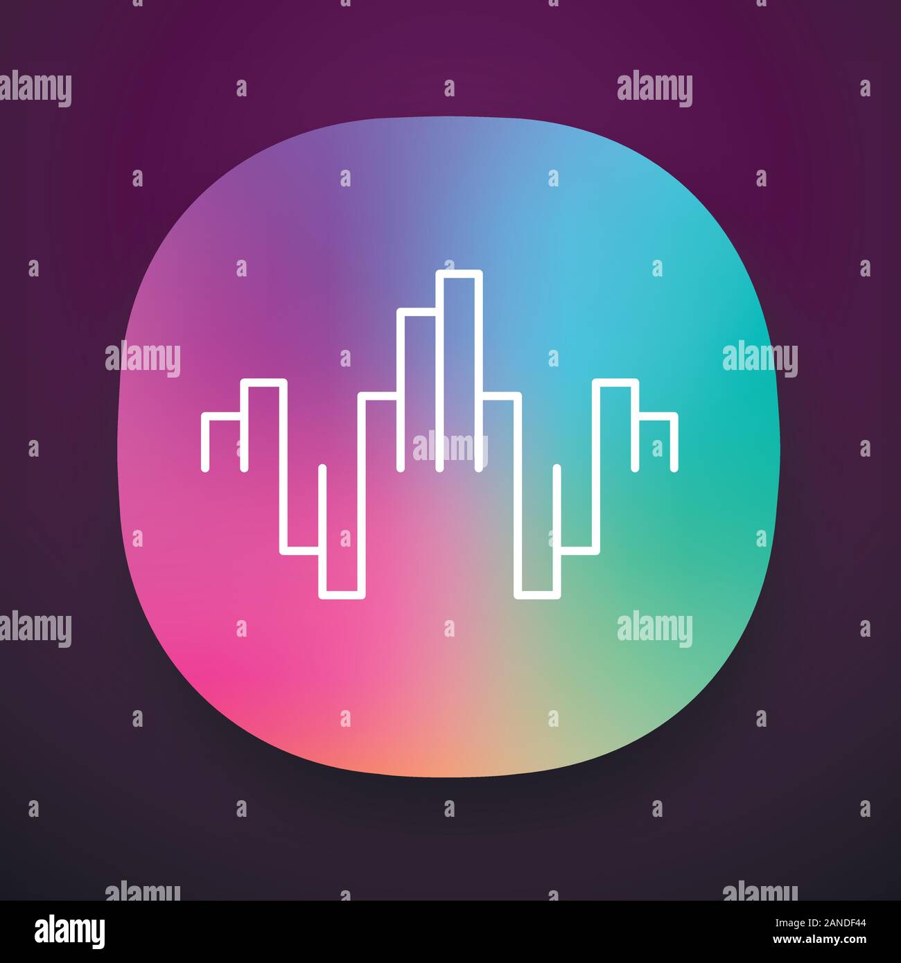 Geometric music wave app icon. Abstract soundwave. Music rhythm, dj ...