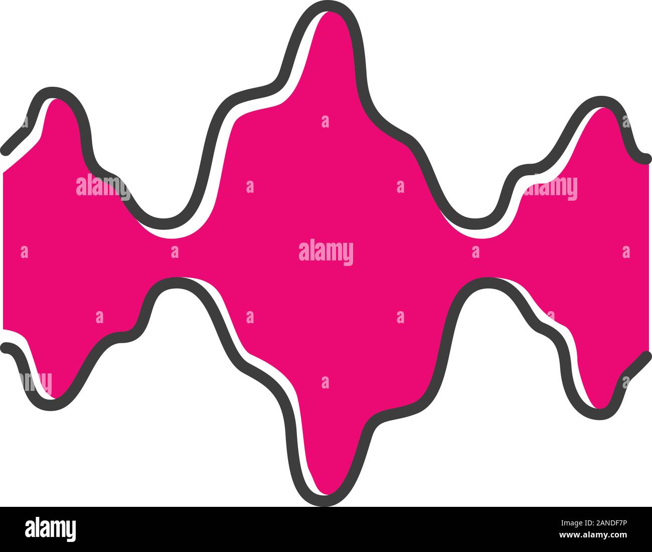 Abstract fluid pink waveforms color icon. Music rhythm, digital ...
