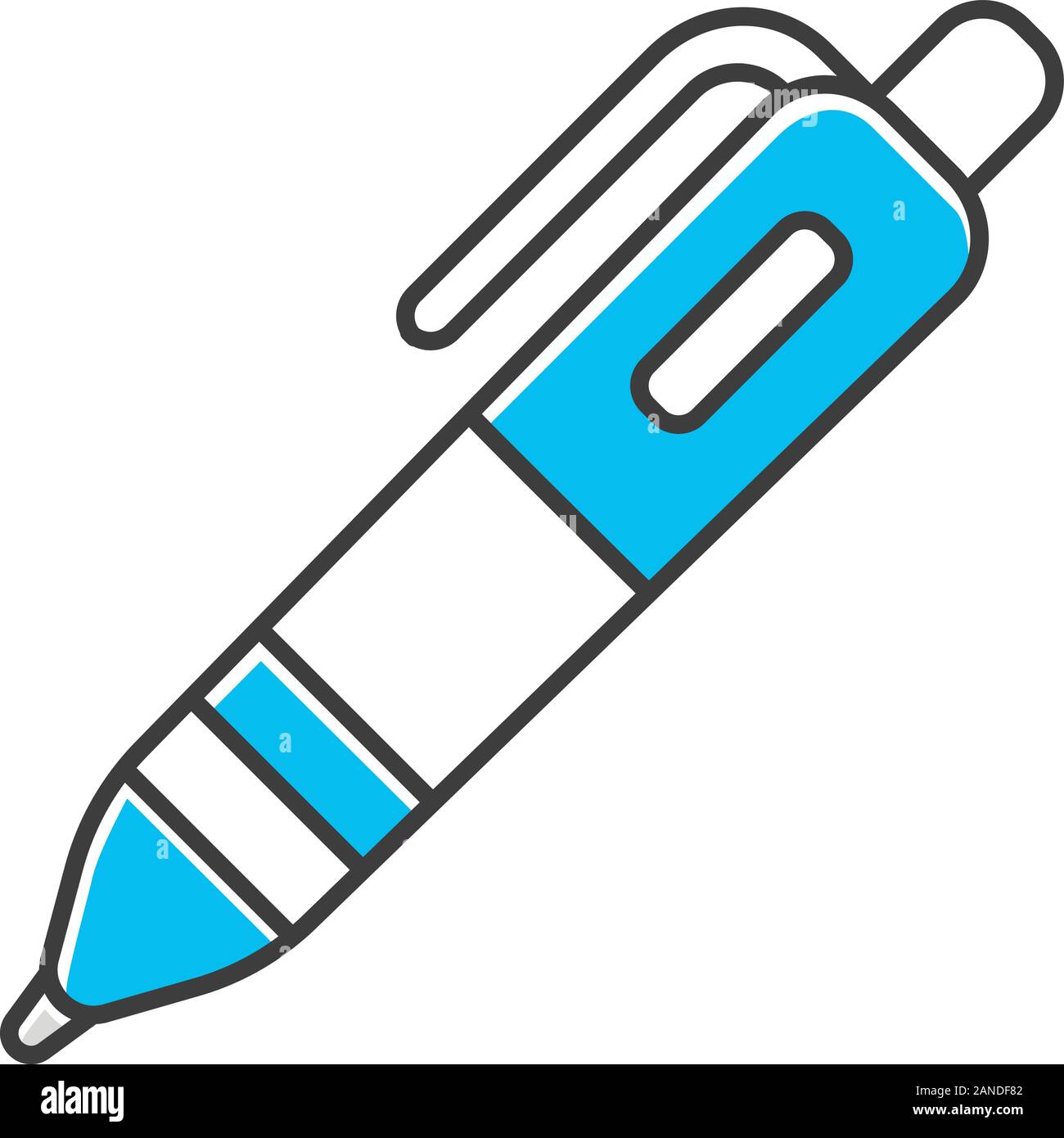 Automatic ballpoint pen color icon. Writing tool isolated vector ...