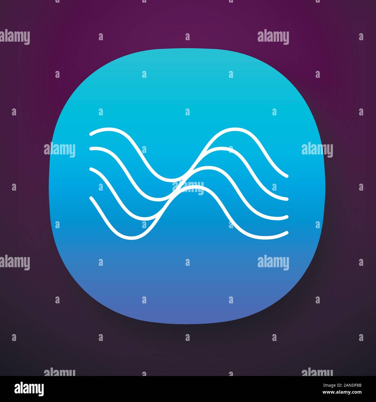 Wavy sound lines app icon. Music rhythm, melody wave. Soundtrack ...