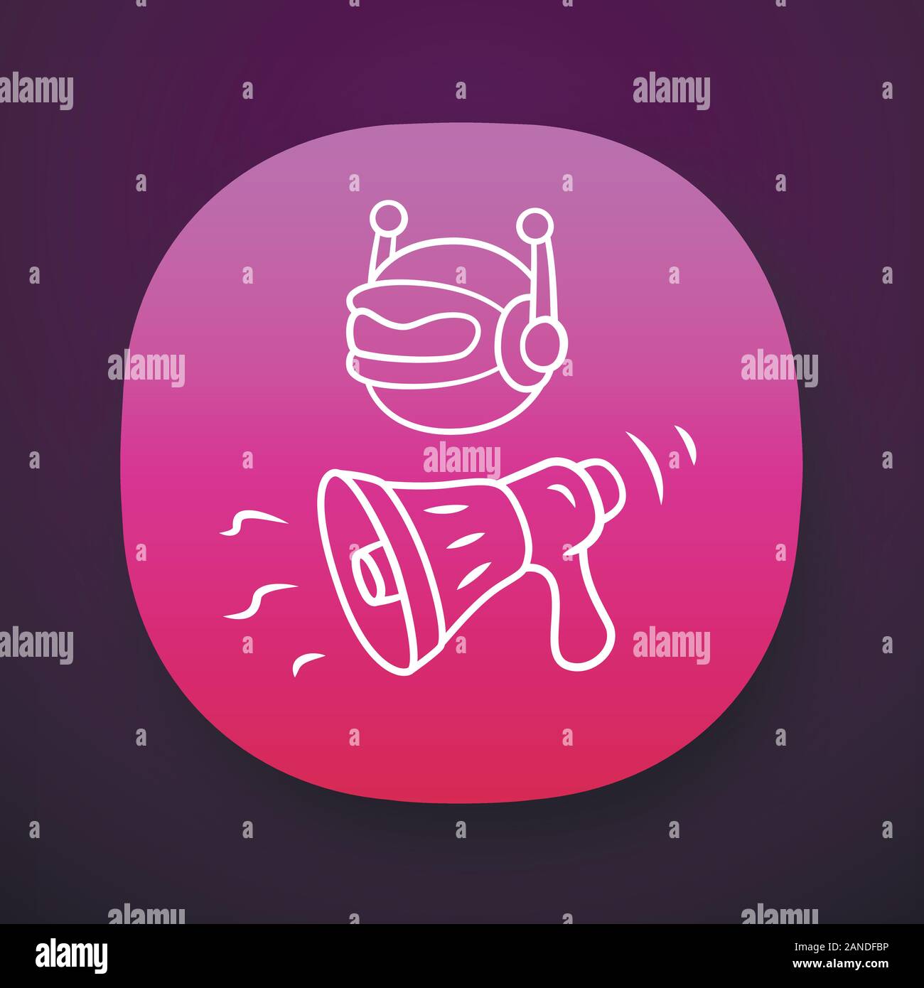 Propaganda bot app icon. UI/UX user interface. Marketing campaign ...