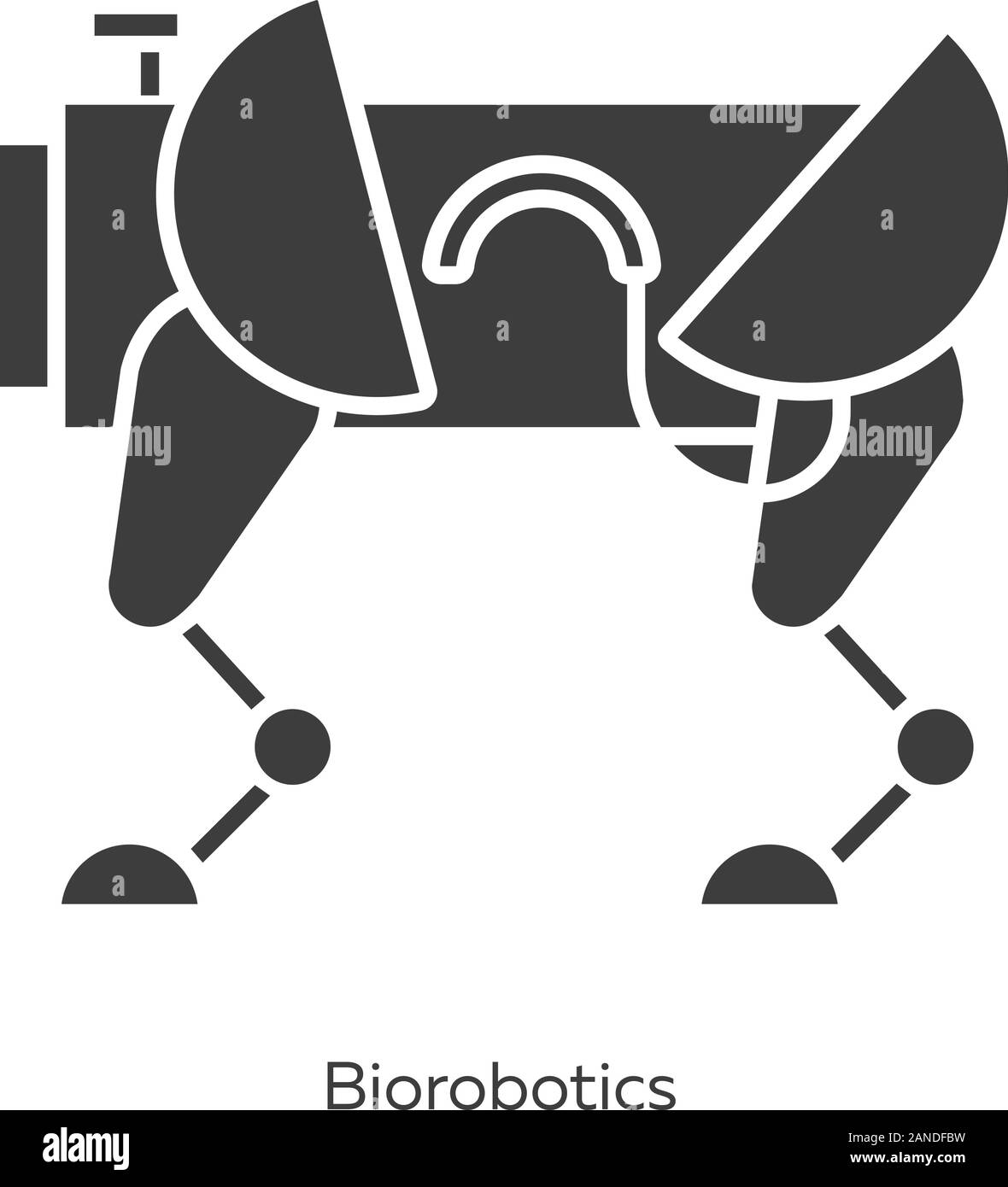 Biorobotics glyph icons set. Dog-like robot. Creating robots imitating ...