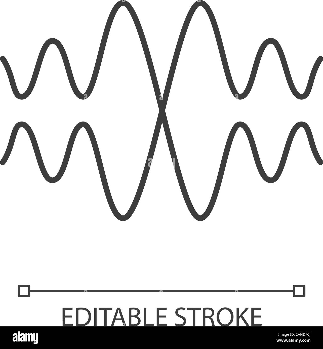 Sound, audio wave linear icon. Thin line illustration. Vibration, noise ...
