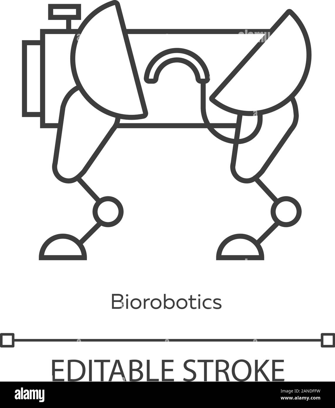 Biorobotics linear icon. Dog-like robot. Robotic innovation technology ...