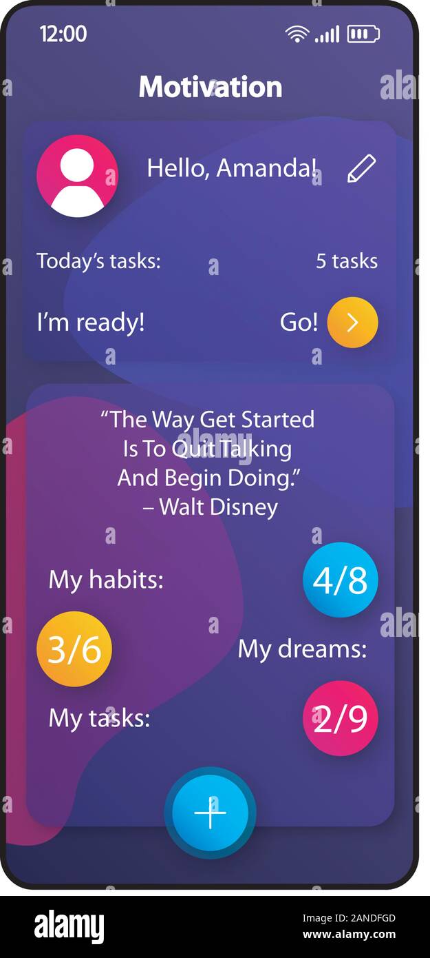 Motivation tips smartphone interface vector template. Mobile app page ...