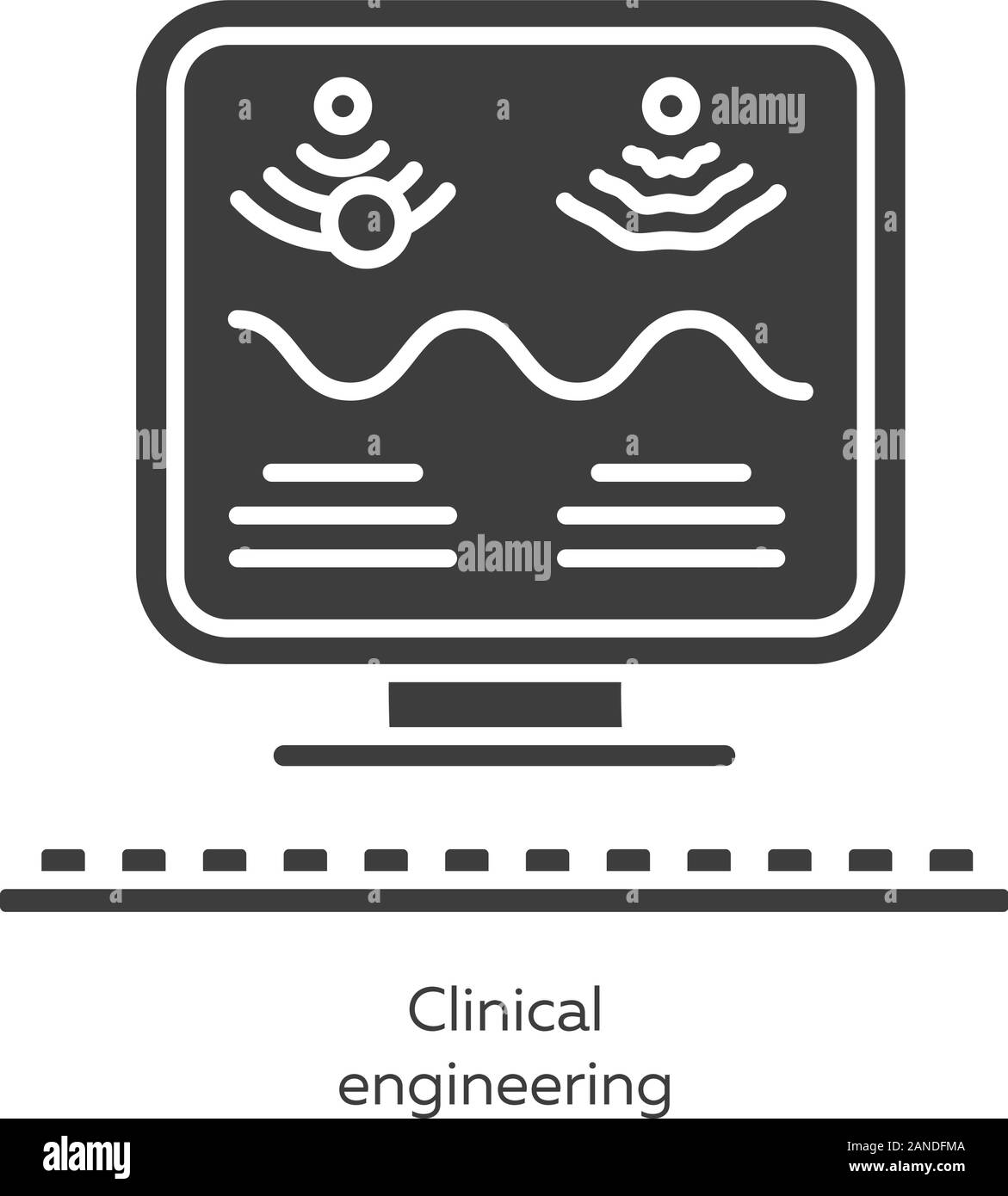 Clinical engineering glyph icons set. Healthcare technology management ...