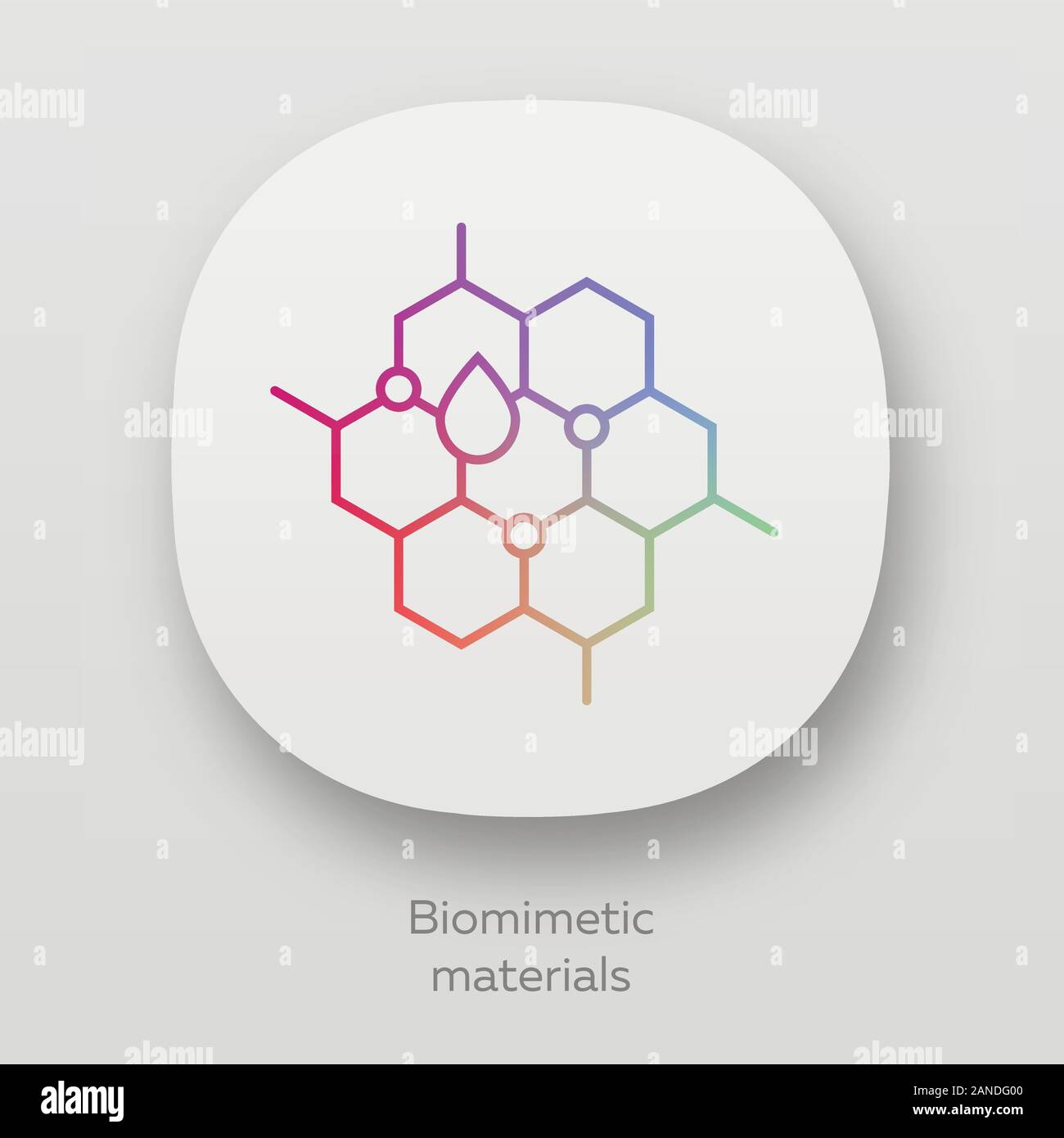 Biomimetic materials app icon. Biological materials structure ...