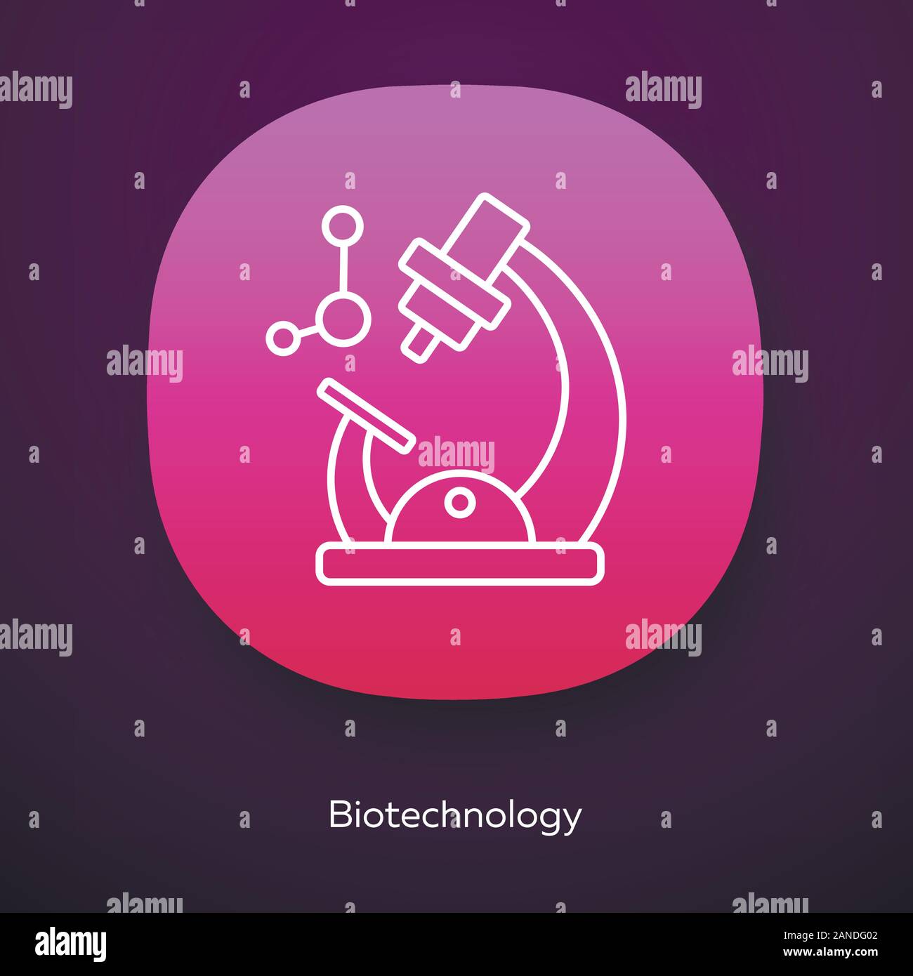 Biotechnology app icon. Biotech. Molecular biology. Microscope and ...