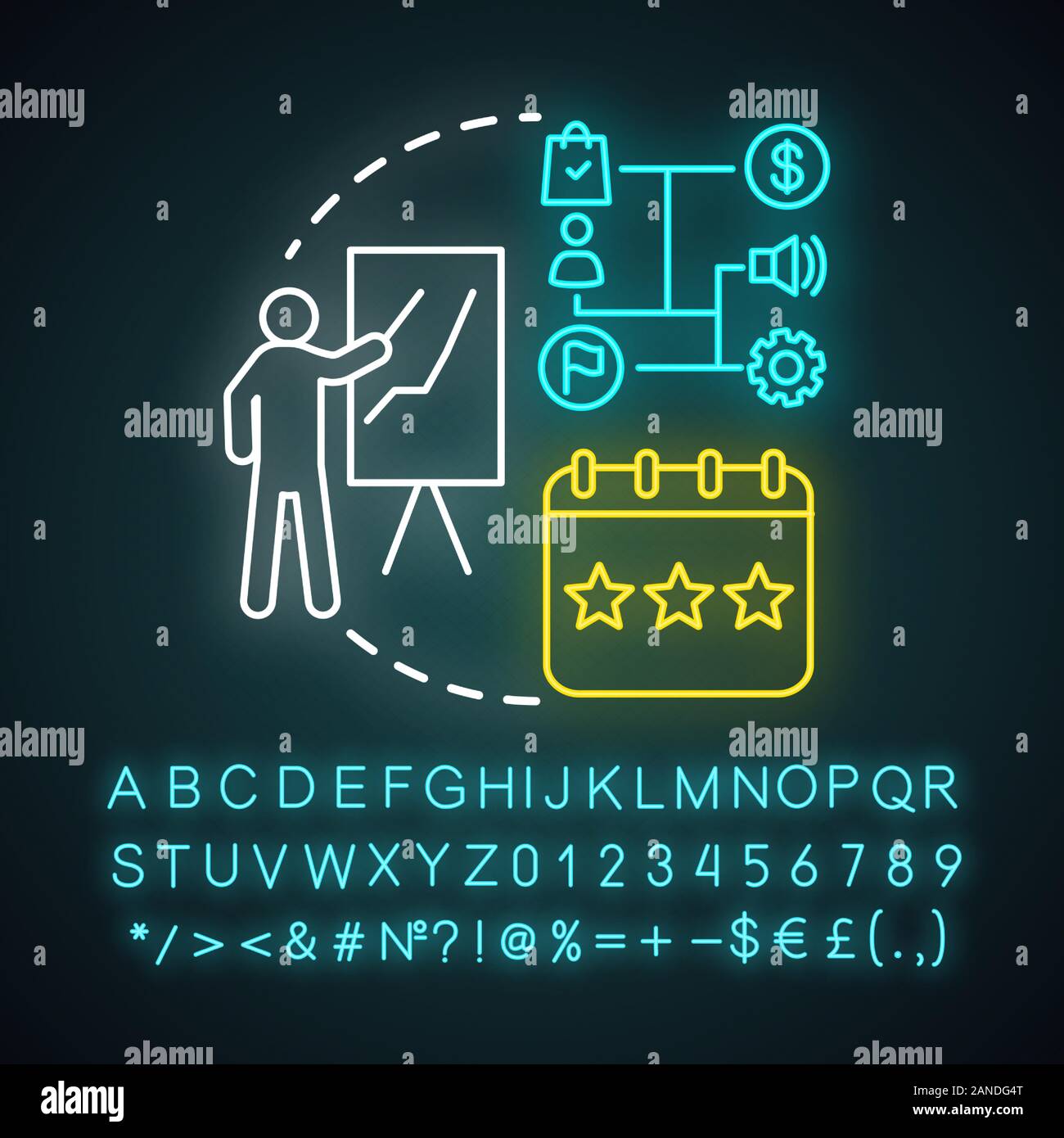 Senior level neon light icon. Profession level. Top manager ...