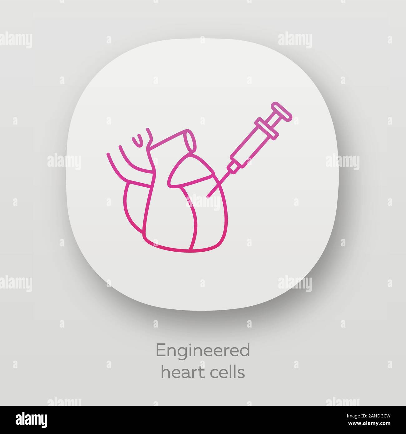 Engineered heart cells app icon. Human engineered cardiac tissues ...