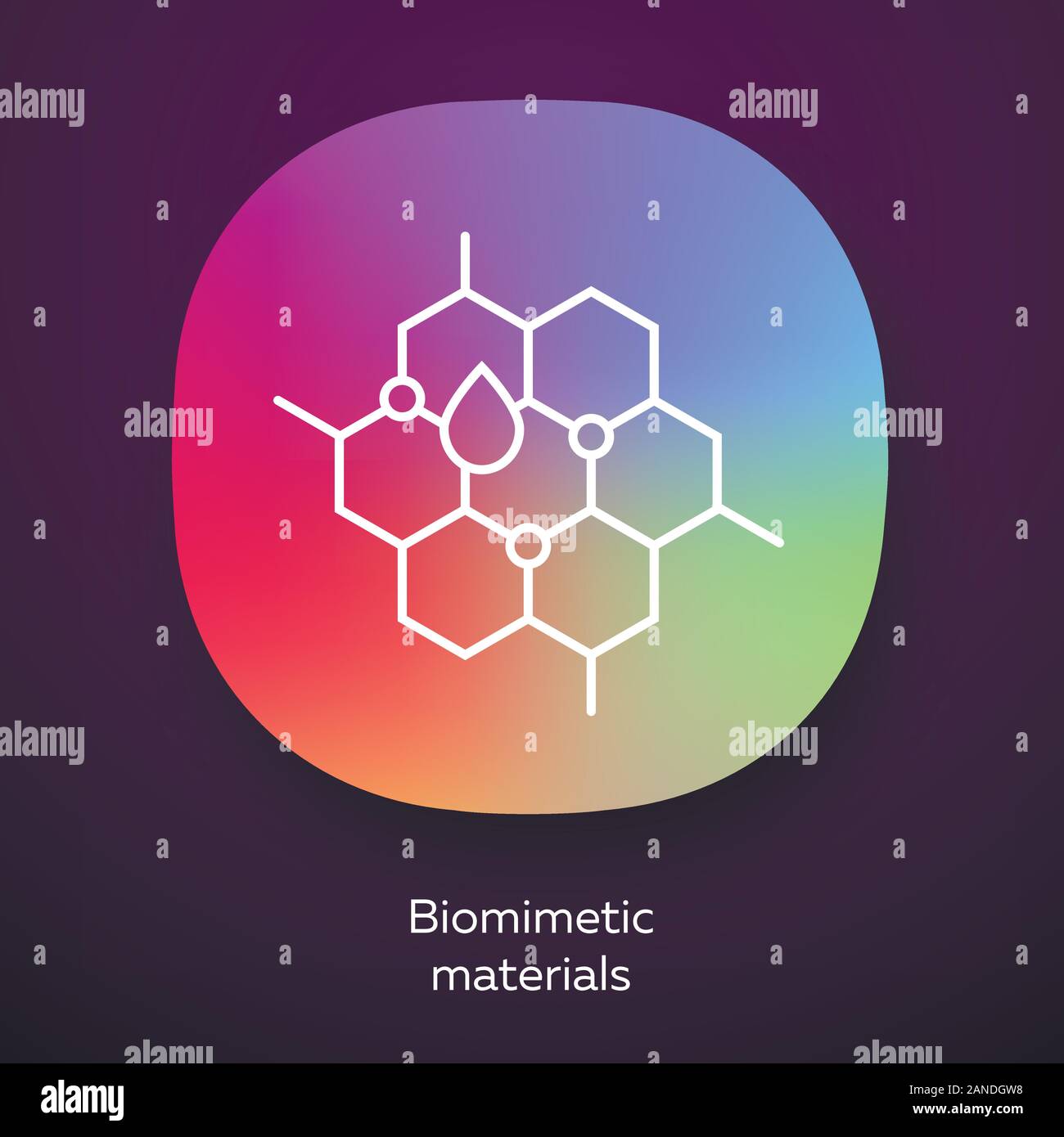 Biomimetic materials app icon. Copying natural formation by human ...