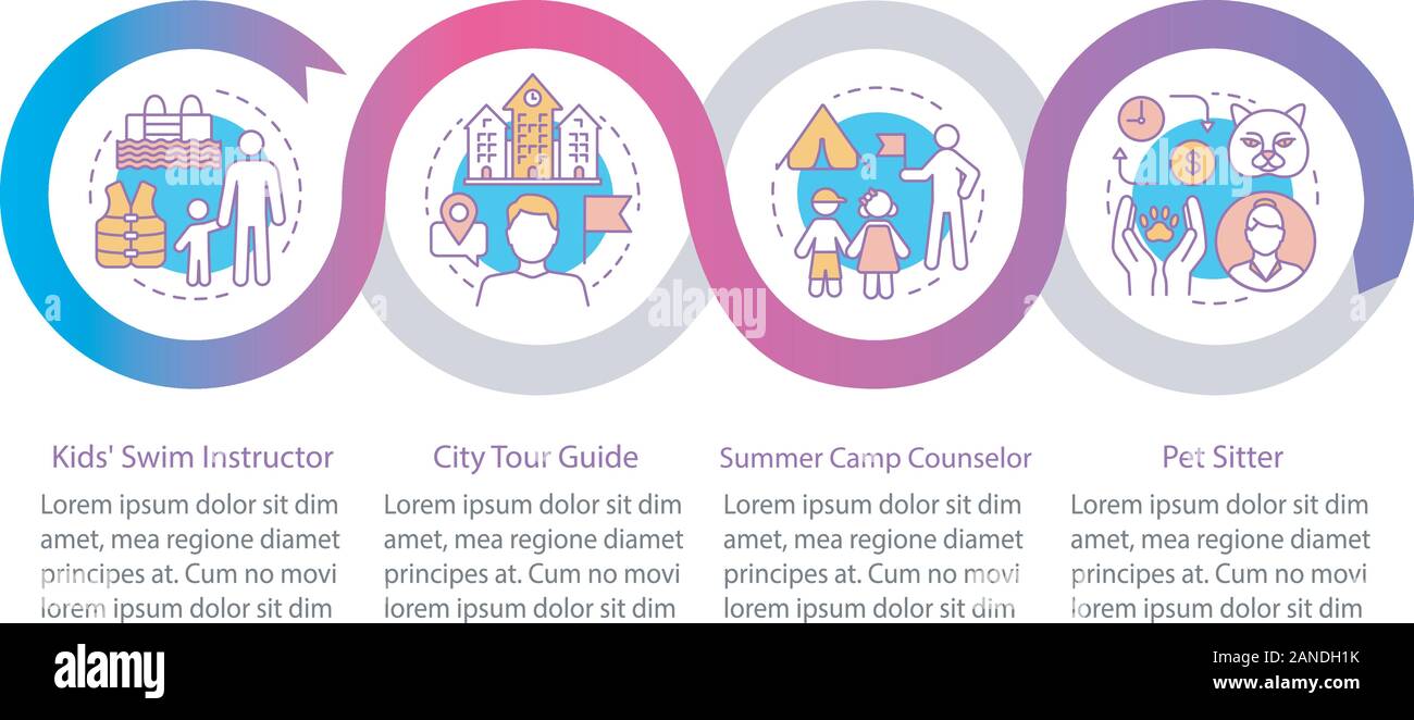 Summer part-time jobs vector infographic template. Business ...