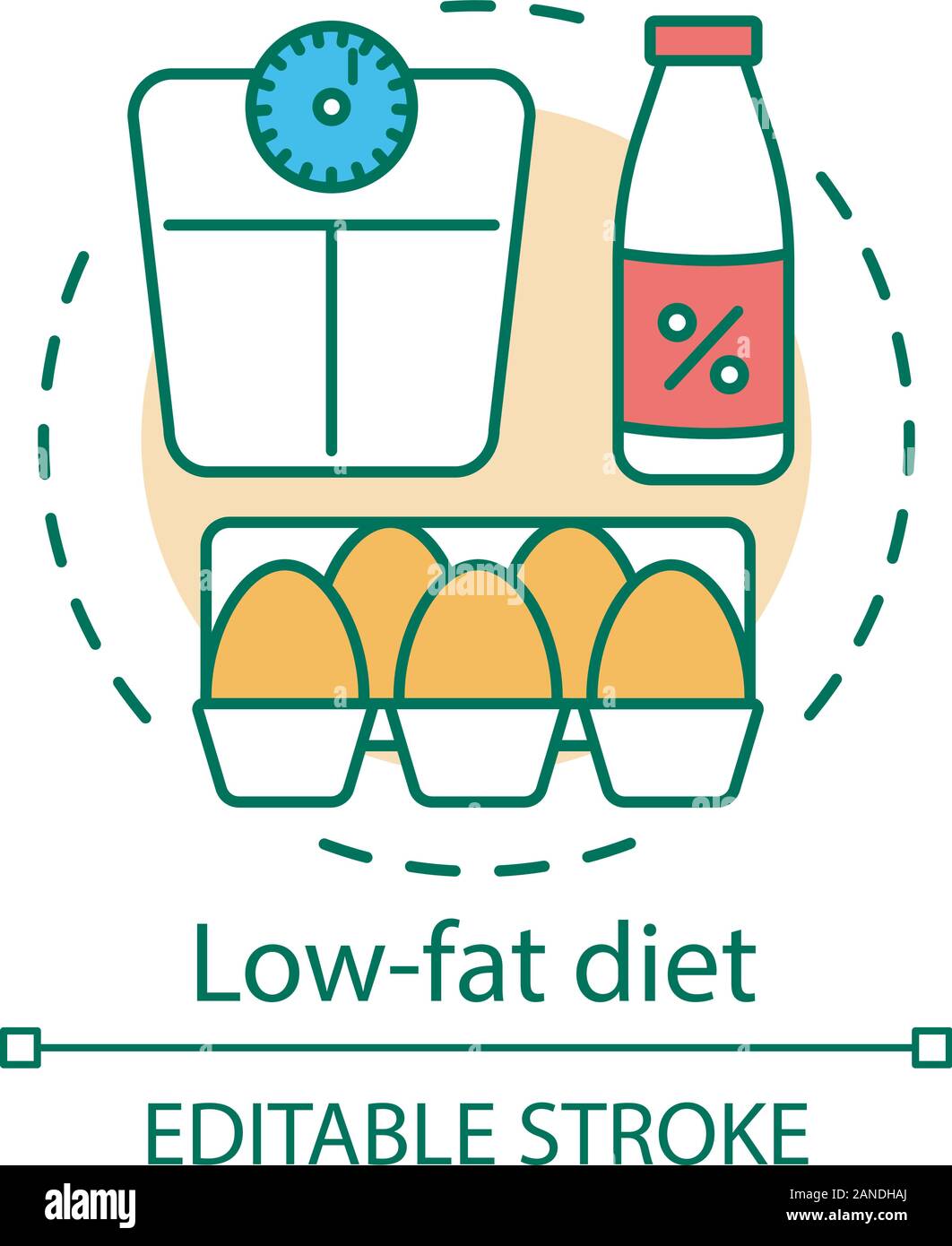 Low fat diet concept icon. Vegetarian nutrition idea thin line ...