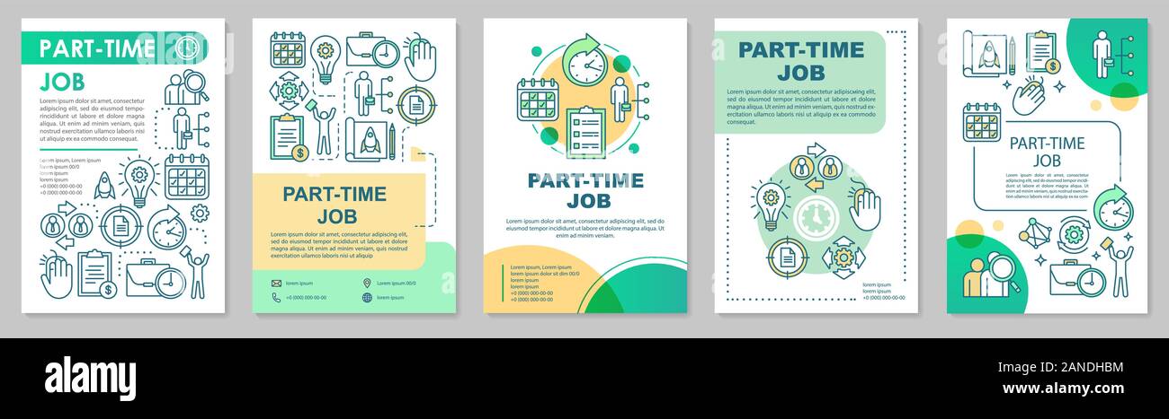 Part-time job brochure template layout. Short-term employment. Job ...
