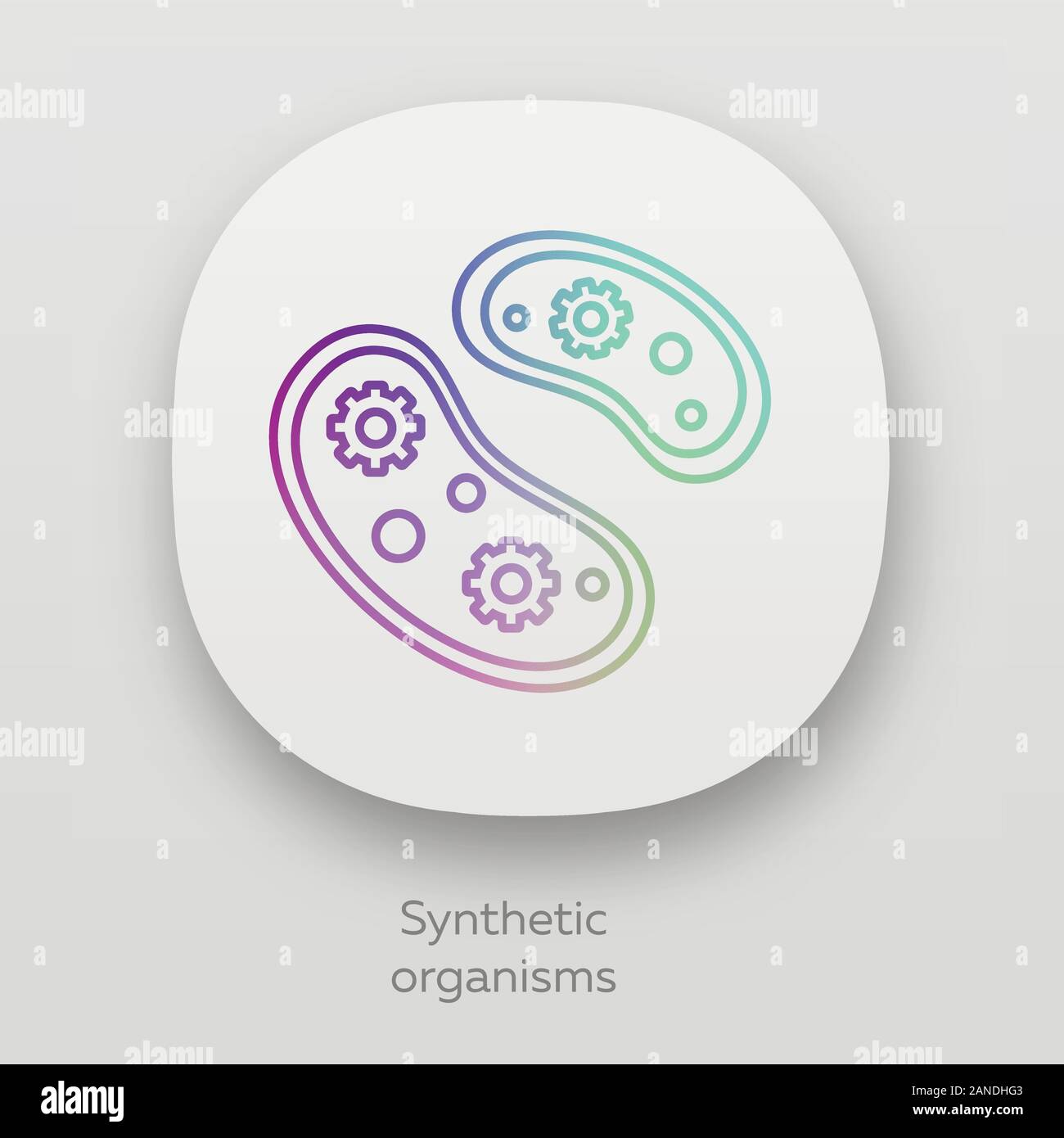 Synthetic organisms app icon. Engineering bacteria. Single celled ...