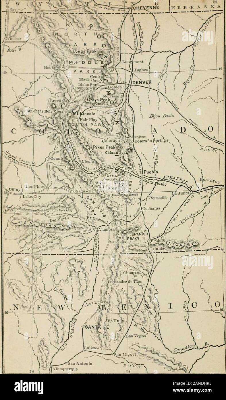 New Colorado and the Santa Fé trail . MAP OF PORTIONS OF COLORADO AXD ...