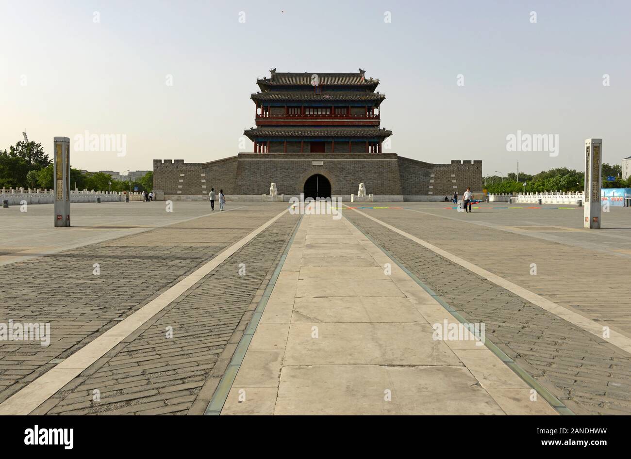 Yongdingmen gate of the original city wall in southern central Beijing ...