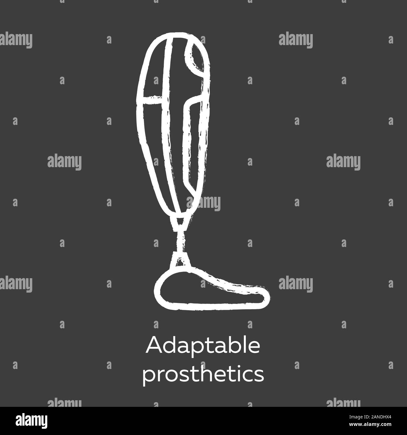 Adaptable prosthetics chalk icon. Missing body part replacing ...