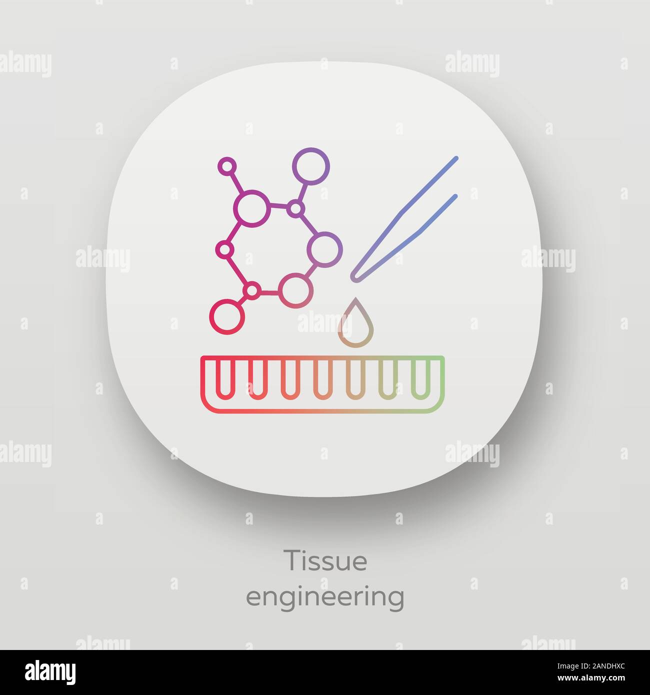 Tissue engineering app icon. Repair damaged human organs. Regenerative ...