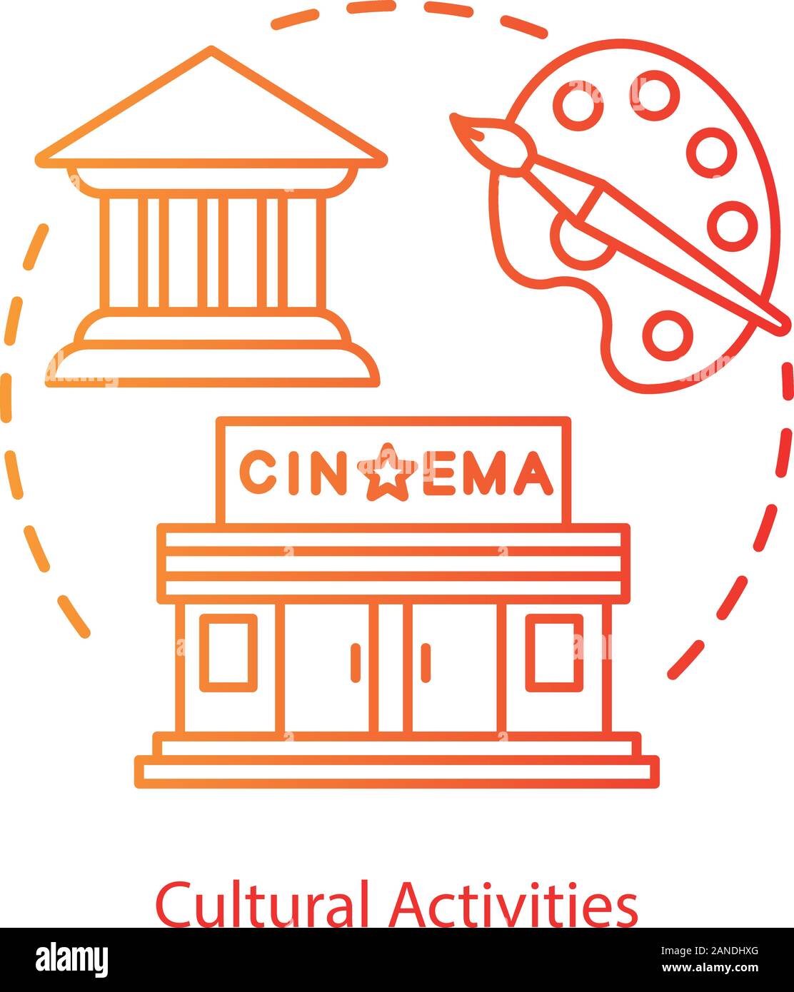 Leisure and entertainment concept icon. Cultural activities, pastime ...