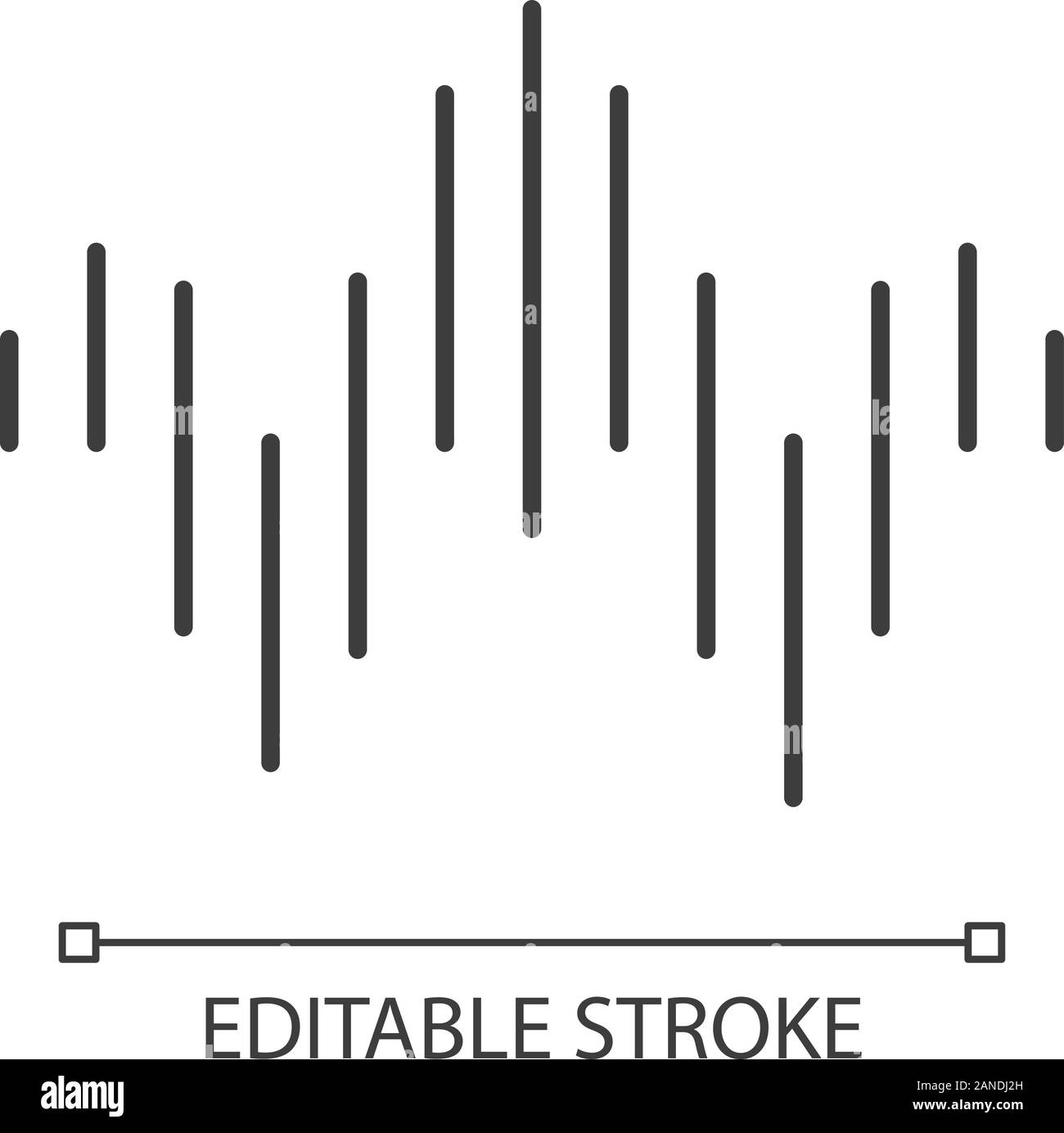 Dj sound wave linear icon. Thin line illustration. Soundtrack playing ...