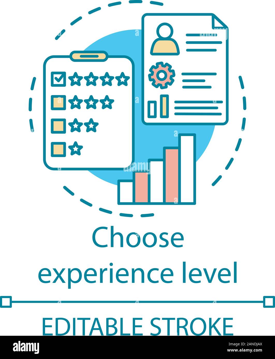 Choose experience level concept icon. Levels of success idea thin line ...