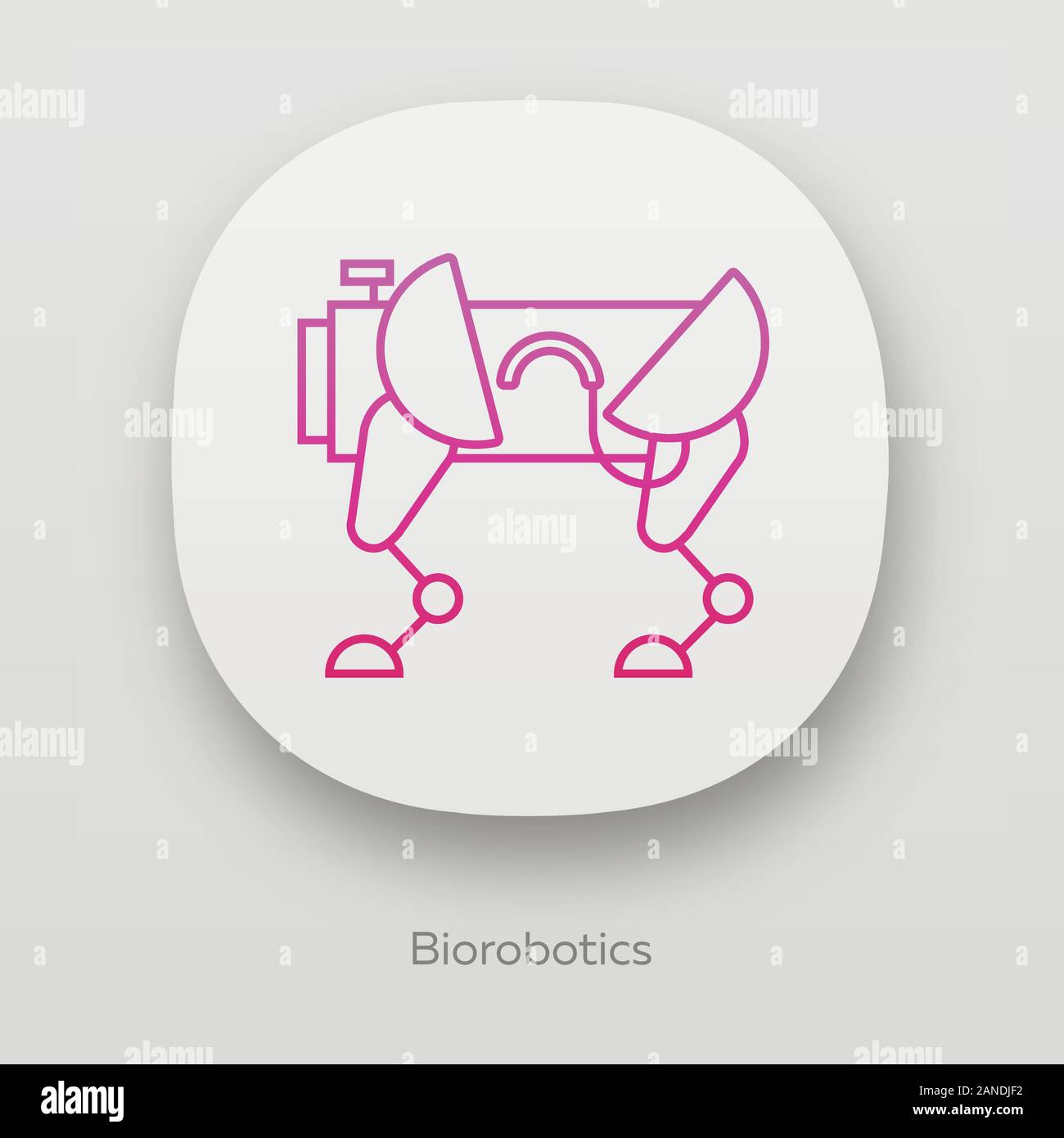 Biorobotics app icon. Dog-like robot. Robotic innovation technology ...