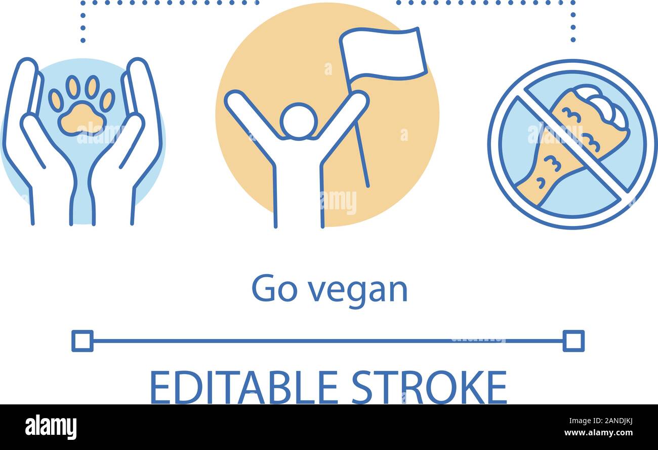 Go vegan concept icon. Vegetarianism, healthy lifestyle idea thin line ...