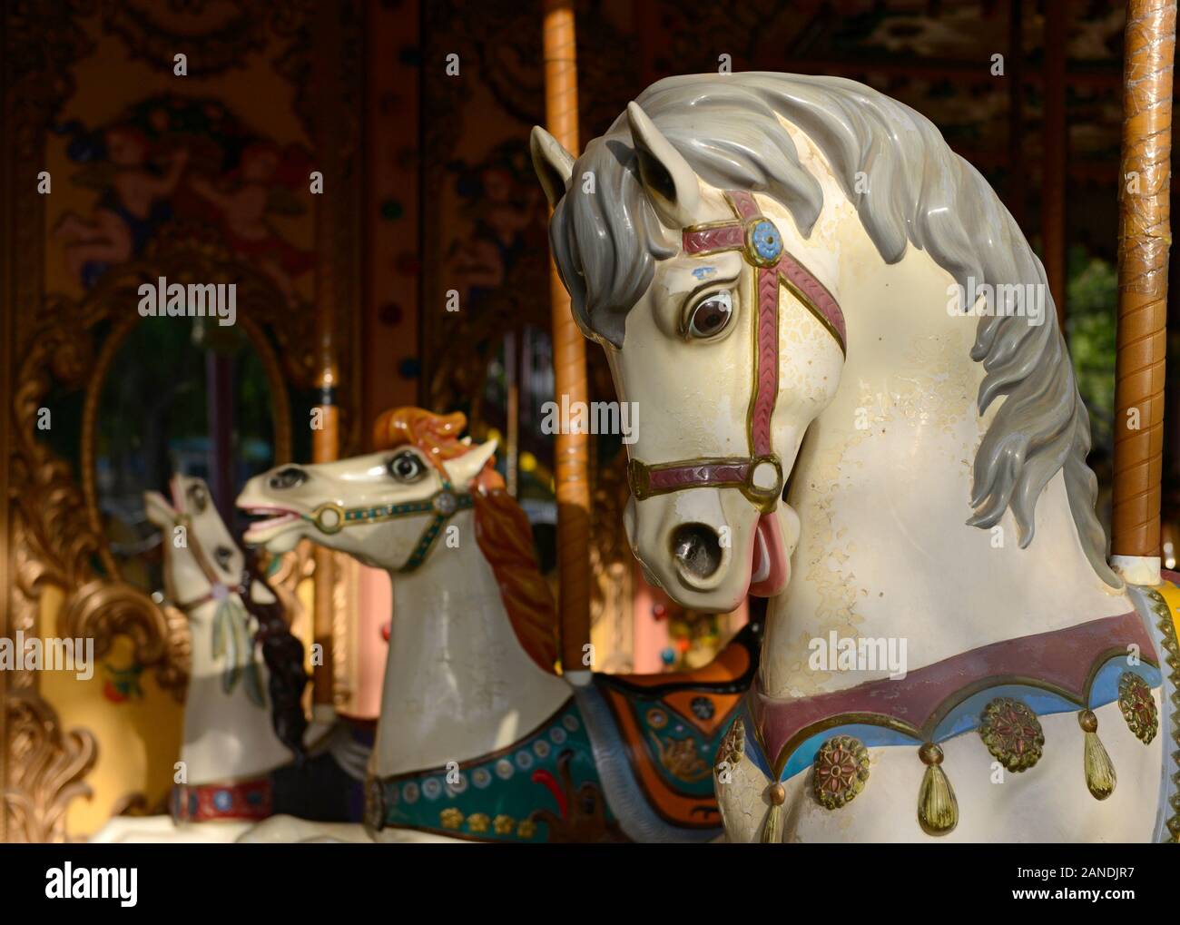 Merry go round amusement park hi-res stock photography and images - Alamy