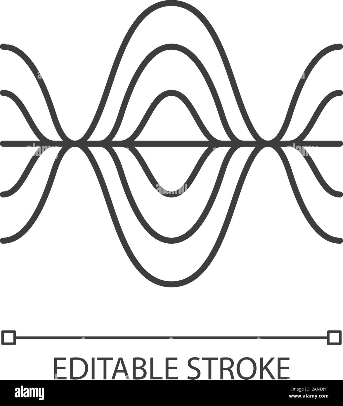 Voice recording linear icon. Thin line illustration. Vibration, noise ...