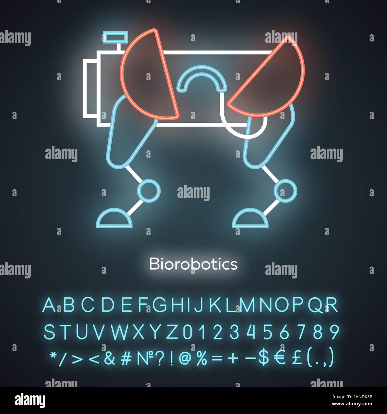 Biorobotics neon light icon. Dog-like robot. Robotic innovation ... Biorobotics neon light icon. Dog-like robot. Robotic innovation ...