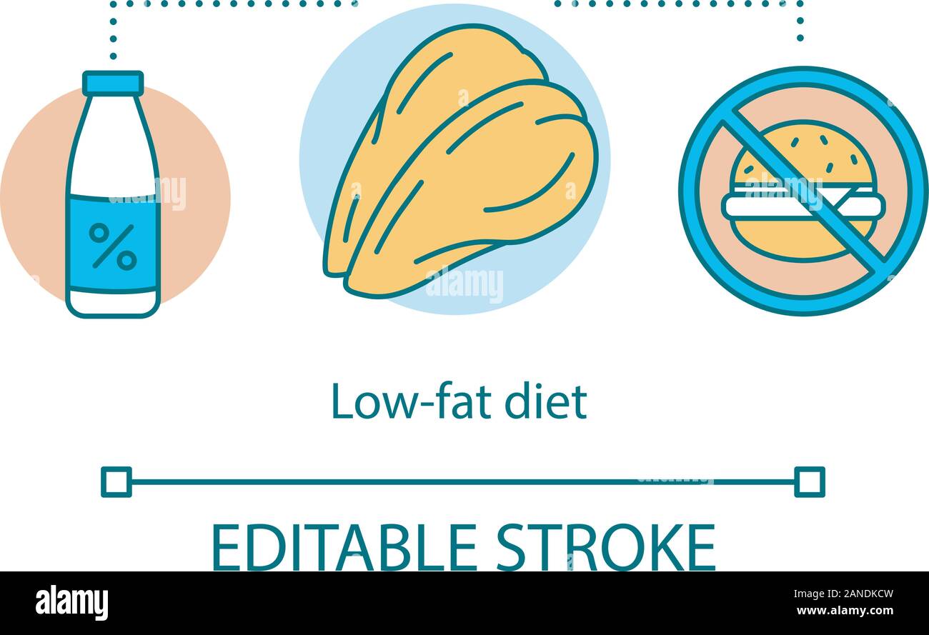 Low fat diet, weight loss concept icon. Vegetarian nutrition idea thin ...