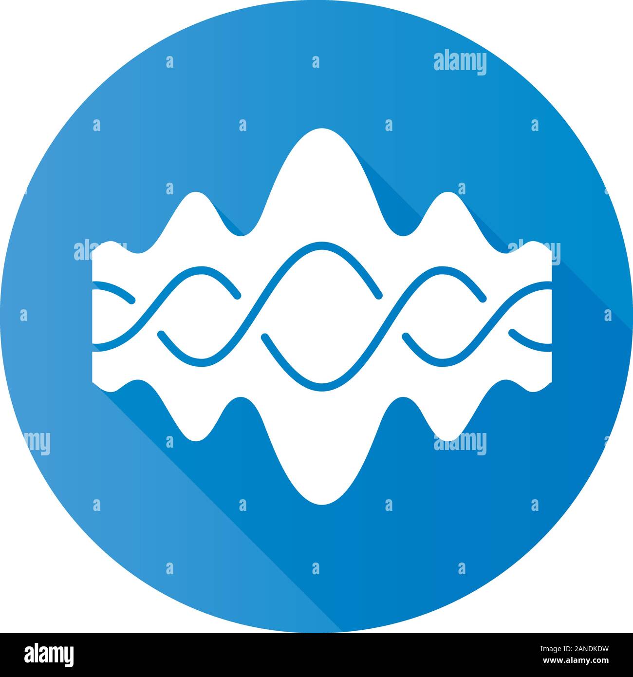 Abstract fluid overlapping waves blue flat design long shadow glyph ...