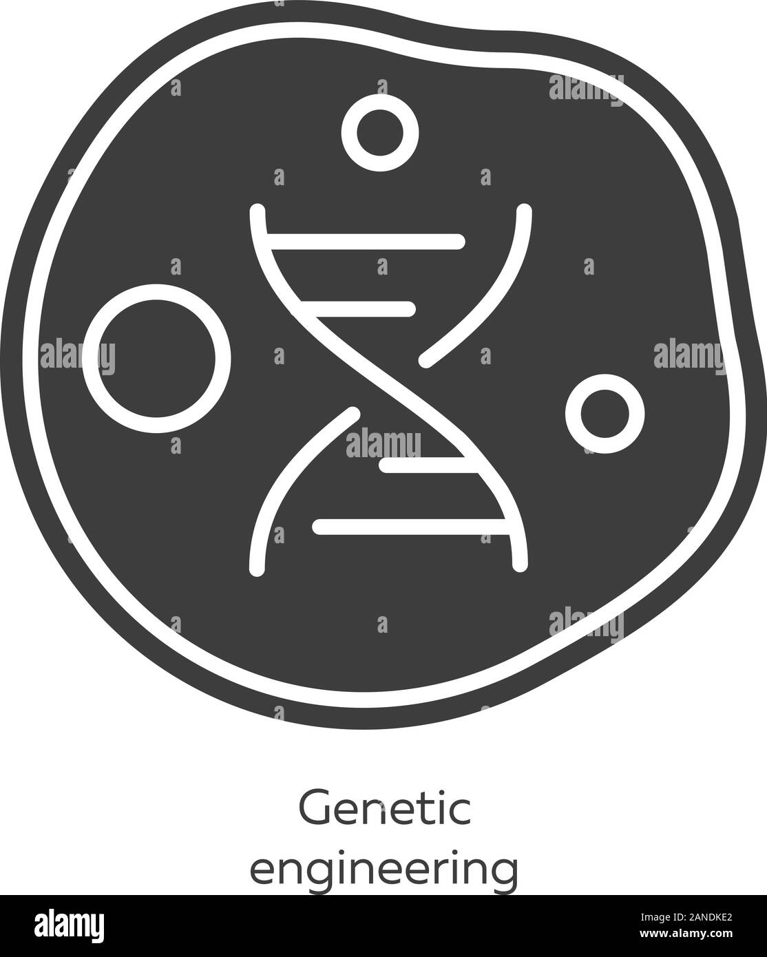 Genetic engineering glyph icons set. Genes manipulation using ...