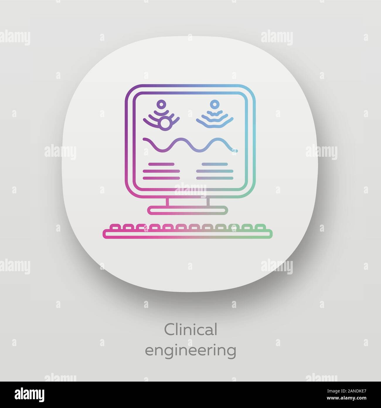 Clinical engineering app icon. Healthcare technology management. Modern ...