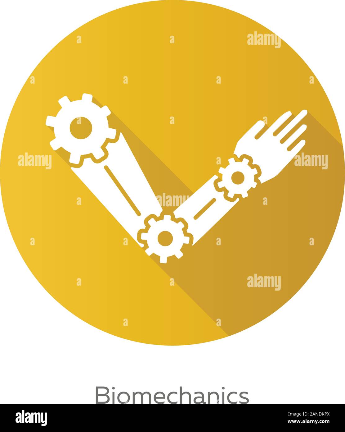 Biomechanics yellow flat design long shadow glyph icon. Studying and ...