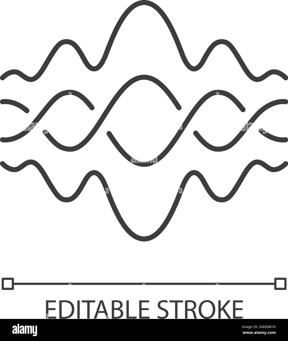 Abstract fluid overlapping waves linear icon. Thin line illustration ...