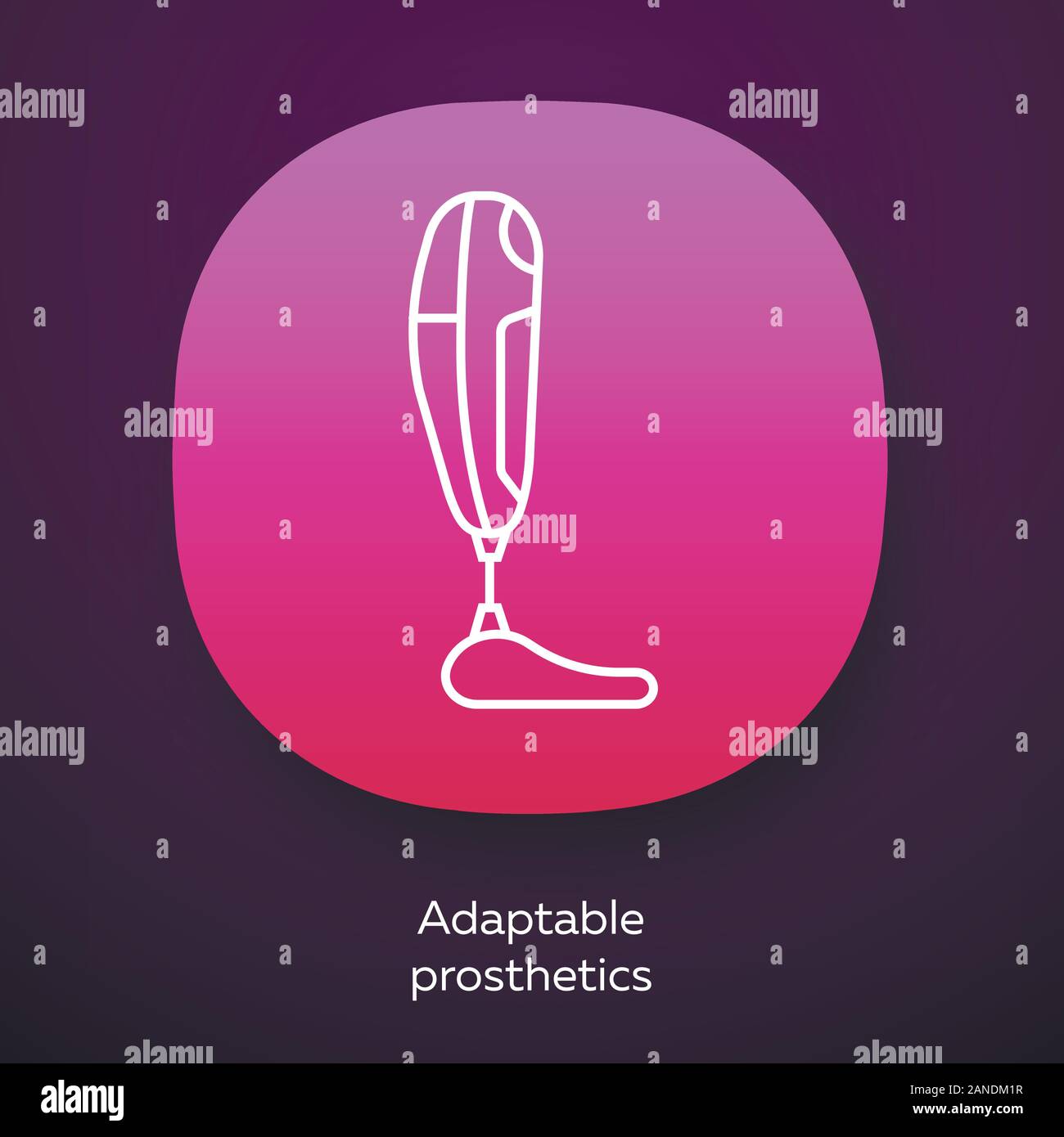 Adaptable prosthetics app icon. Missing body part replacing. Mechanical ...