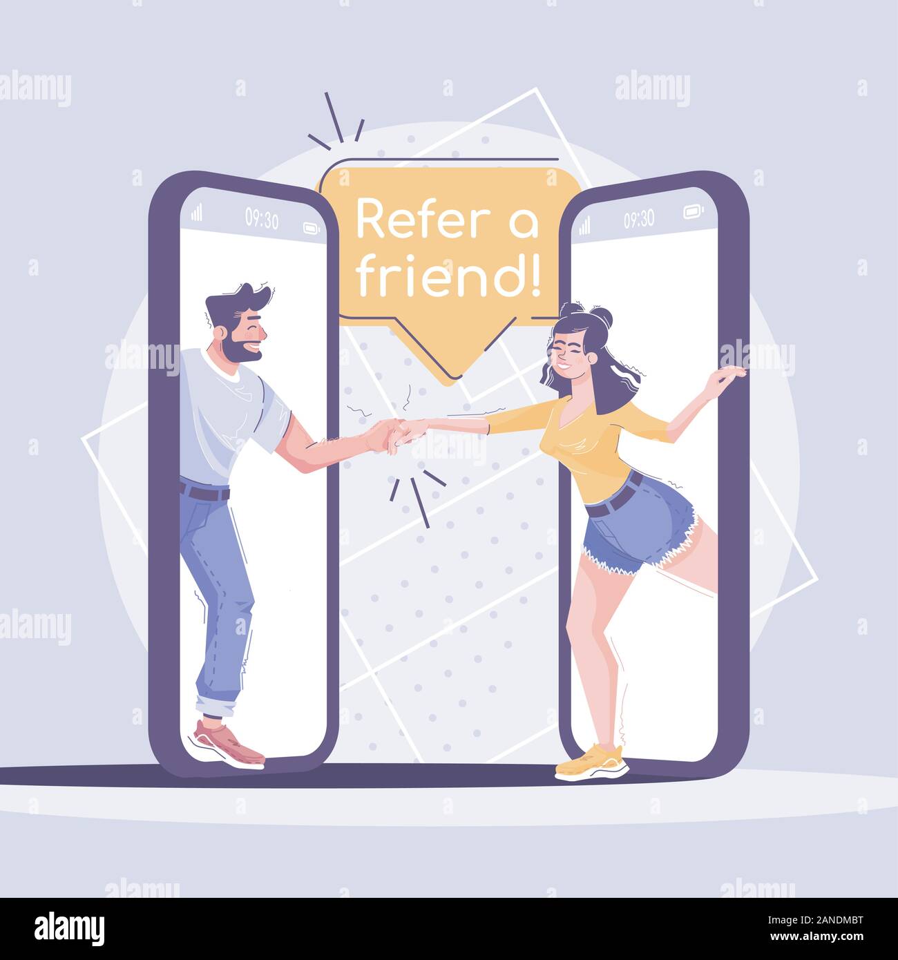 Referral marketing social media post mockup. Advertising web banner ...