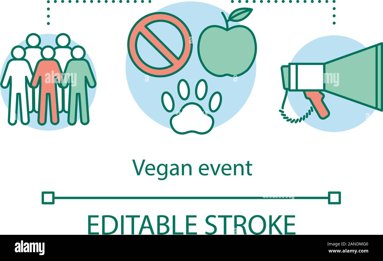 Vegan event concept icon. Vegetarian lifestyle idea thin line ...