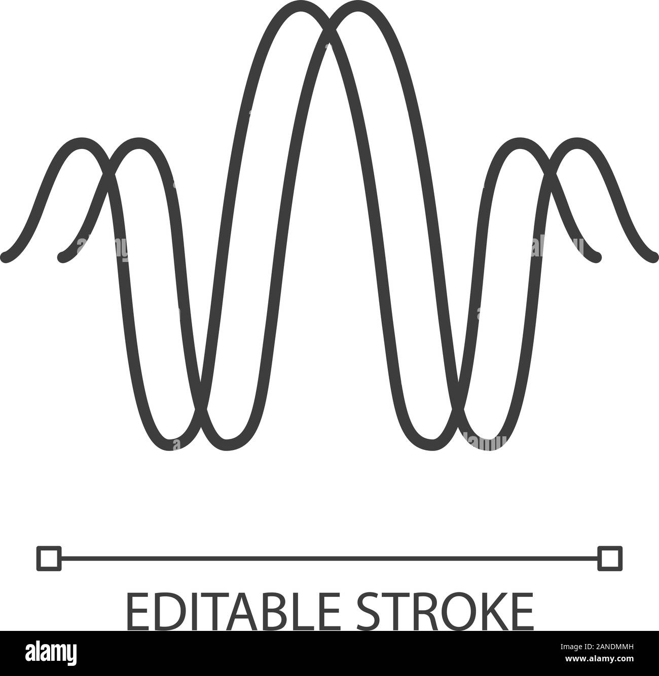 Parallel sound wave linear icon. Thin line illustration. Digital ...