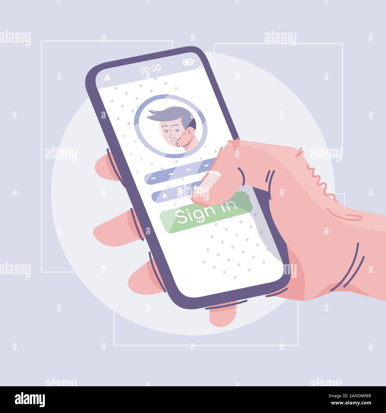 User authorization flat vector illustration. Personal account, safety ...