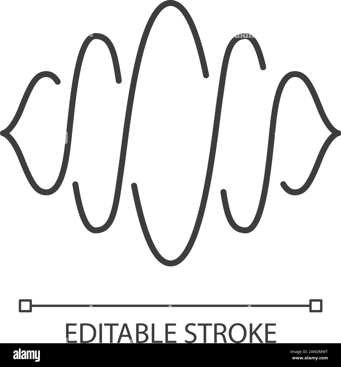Abstract soundwave linear icon. Thin line illustration. Sound, audio ...