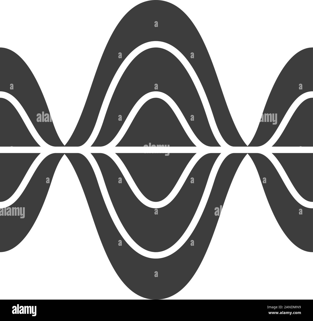 Voice Recording Glyph Icon Silhouette Symbol Vibration Noise Level Frequency Curves Audio