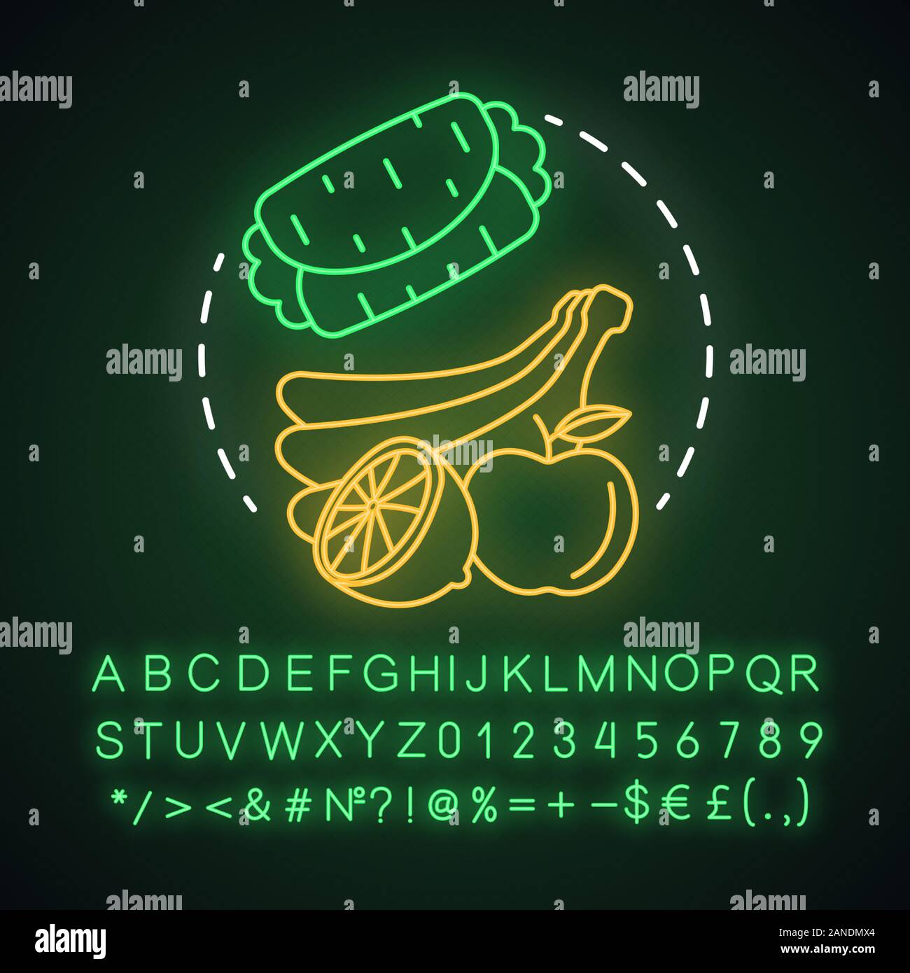 Vegan breakfast neon light concept icon. Healthy nutrition idea ...