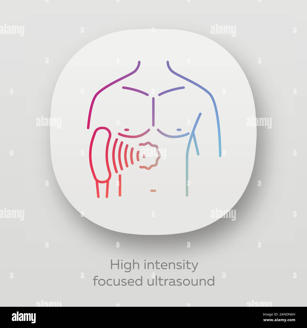 High intensity focused ultrasound app icon. HIFU. Non-invasive ...